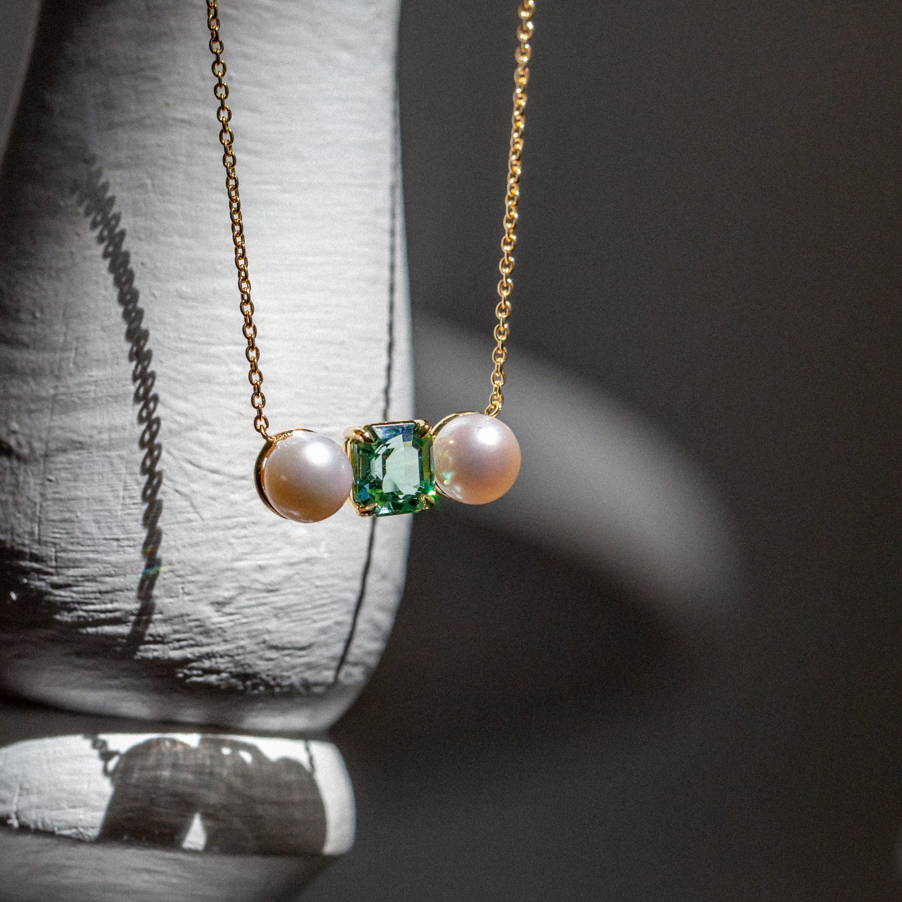 Lagoon Tourmaline & Akoya Pearls engagement bridal ring – CEYLON STONES